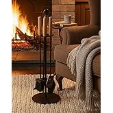 Fire Vida 5 Piece Warwick Fireplace Companion Set – Black Iron Fireside ...