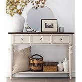 Florence white console table with 3 drawers and shelf : Amazon.co.uk ...