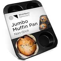 Wrenbury Jumbo Muffin Tin - Non Stick Deep Large Muffin Trays Cup Cake ...