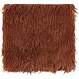 BENECREAT Brown Faux Fur Fabric, 40x40cm Soft Plush Shaggy Squares Pre ...