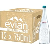 evian Sparkling Carbonated Natural Mineral Water 330ml Glass Bottle, Case of 20 Bottles ...
