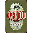 Retro Genco Olive Oil Co. Metal Tin Sign - Vintage Wall Decor Art Print ...