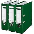 Leitz Lever Arch File, Green, A4, 80 mm spine, Pack 3, Plastic ...