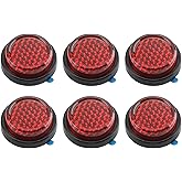AOHEWEI Self Adhesive Reflectors Stick-on Round Circular Reflectors Red ...
