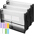 3 Pack A4 Plastic File Folders, Clear Wallet Envelope File Organizer, 6 ...