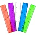 Desenda 5 PCS 15 cm / 6 Inch Clear Plastic Colorful Rulers See Through ...