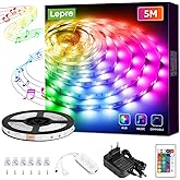 Minger Kit de Ruban à LED Etanche 5M 5050 RGB SMD Multicolore Bande LED Lumineuse avec ...