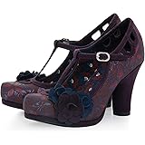 Ruby Shoo Willow Navy Coral Floral High Heel Shoes : Amazon.co.uk: Fashion