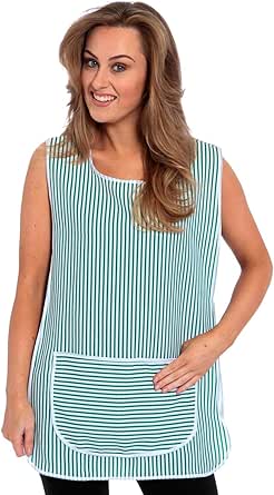 Tabard | Cleaning Tabard | Ladies Stripe Tabard with Front Pocket ...