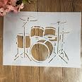 Reusable Stencils for Painting,A4 29x21cm Musical Instrument Drum ...