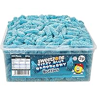 Sweetzone Fizzy Blue Raspberry Bottles Halal Sweets, 805g, 350 Pcs Blue ...