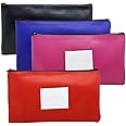 Bank Deposit Money Bag Pouch (4 Pack), Utility Leatherette Securit ...