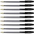 G4GADGET Premium Pack of 10 Black Biro Ballpoint Pens - Medium Tip for ...