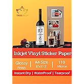 True-Ally Sticker Self-Adhesive Glossy Photo Paper A4 Size 120 GSM for ...