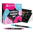 Arrtx Acrylic Markers 64 Colors, Dual Tip Acrylic Paint Markers, Waterproof, Non-Toxic, Acrylic ...