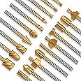 EEEKit 20PCS HSS Wood Carving Bits Set, Carbide Engraving Router Bit ...
