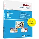 Oddy A4 Self Adhesive Paper Label Stickers for Laser & Inkjet Printers ...