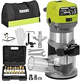 DEWINNER Electric Palm Router Tool, 1/4" Compact Wood Trimmer with ...