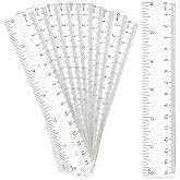 10 Pack Clear Plastic Ruler Kit - Transparent Straight Ruler Measuring ...