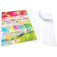 Evergreen Goods 100 Sheets A4 White Glossy Self Adhesive Sticky Back ...