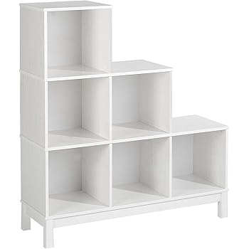 Relaxdays Stufenregal Holz, 10 Fächer, Treppenregal als Raumteiler oder ...