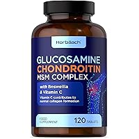 Glucosamine and Chondroitin High Strength Complex | 200 Tablets | with MSM, Collagen, Ginger ...