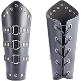 GORGECRAFT 2PCS Leather Gauntlet Wristband Medieval Armor Bracers ...