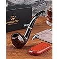 Joyoldelf Tobacco Pipes, Handmade Ebony Wooden Smoking Pipe with Box ...