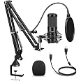 Aokeo AK-60 192kHZ/24bit USB Streaming Podcast PC Microphone with Arm ...