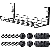 Mokani Cable Management Under Desk Tray No-Drill Wire Organiser Clamp ...
