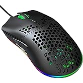 HXSJ J900 USB Wired Gaming Mouse RGB Gaming Mouse with Six Adjustable DPI Ergonomic Design for ...