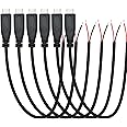 RUNCCI-YUN 6PCS Right Angle USB Type-C Pigtail Cable Extension Power Cable Solderable 22AWG 5V ...