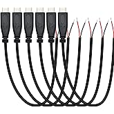 RUNCCI-YUN 6PCS Right Angle USB Type-C Pigtail Cable Extension Power Cable Solderable 22AWG 5V ...