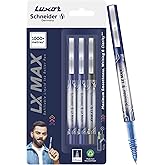 Luxor Schneider LX MAX roller ball pen, Pack of 2, 1 Blue+ 1 Black ...