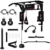 Hashtag FItness gym pulley systems 7in1 wall mount pull up bar for home ...