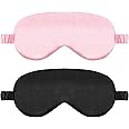 2 Pack Sleep Mask Silk Eye Mask Cover for Sleeping, Soft Satin ...