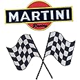 Martini Motor Racing Cars Bikes Track Waving Checkered Flags Biker ...