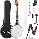 Vangoa 5 String Banjo Remo Head Closed Solid Back with beginner Kit ...