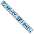 Age 13 Teenager Birthday Banner Multicolour And Silver Holographic ...