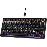 SOLIDEE Wired 75% Mechanical Gaming Keyboard Hot Swappable,Red Switch ...