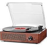 Mersoco Vinyl Record Player Bluetooth Belt-Driven 3-Speed Turntable, Vintage Retro Record ...