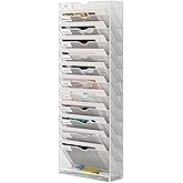EasyPAG Metal 12 Tier A4 Wall Mounted Document Holder,Hanging Wall File ...