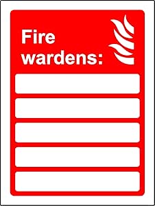 Fire Warden sign with 5 blank spaces Safety sign - 1.2mm Rigid plastic ...