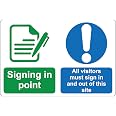 All visitors must sign in safety sign - 3mm Aluminium signs 300mm x ...