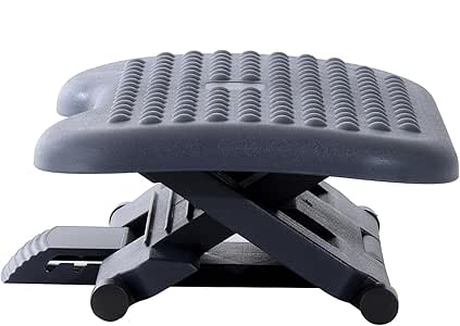 HOMCOM Footrest Adjustable Height & Angle Tilting Platform Home Office ...