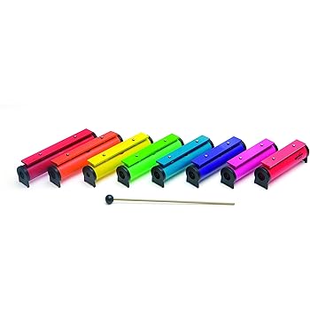 Percussion Workshop KB10 - Coloured Chime Bars Set with 2 Beaters and ...