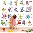 decalmile Colorful Shapes Numbers Wall Decals Educational Learning ...