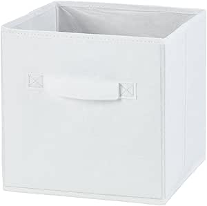 H & L Russel Medium White Embossed Folding Storage Box 25x25x25cm ...