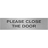 Aluminium Keep Door Closed Sign | 200 x 50mm | Self Adhesive Fixing ...