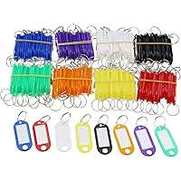 160 Pieces 8 Colors Assorted Plastic Key Tag Fobs ID Labels with Split ...